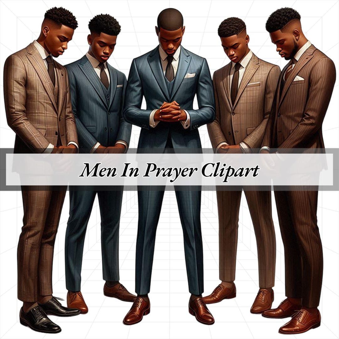Men Praying Clipart, Black Men Clipart, Praying Men Clipart, Afro Man ...