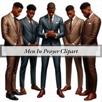Spiritual Men in Prayer & Worship Poses With Faith Phrases on Shirts ...
