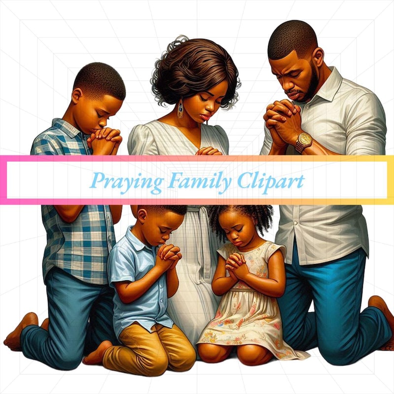 Black Family Praying - Etsy