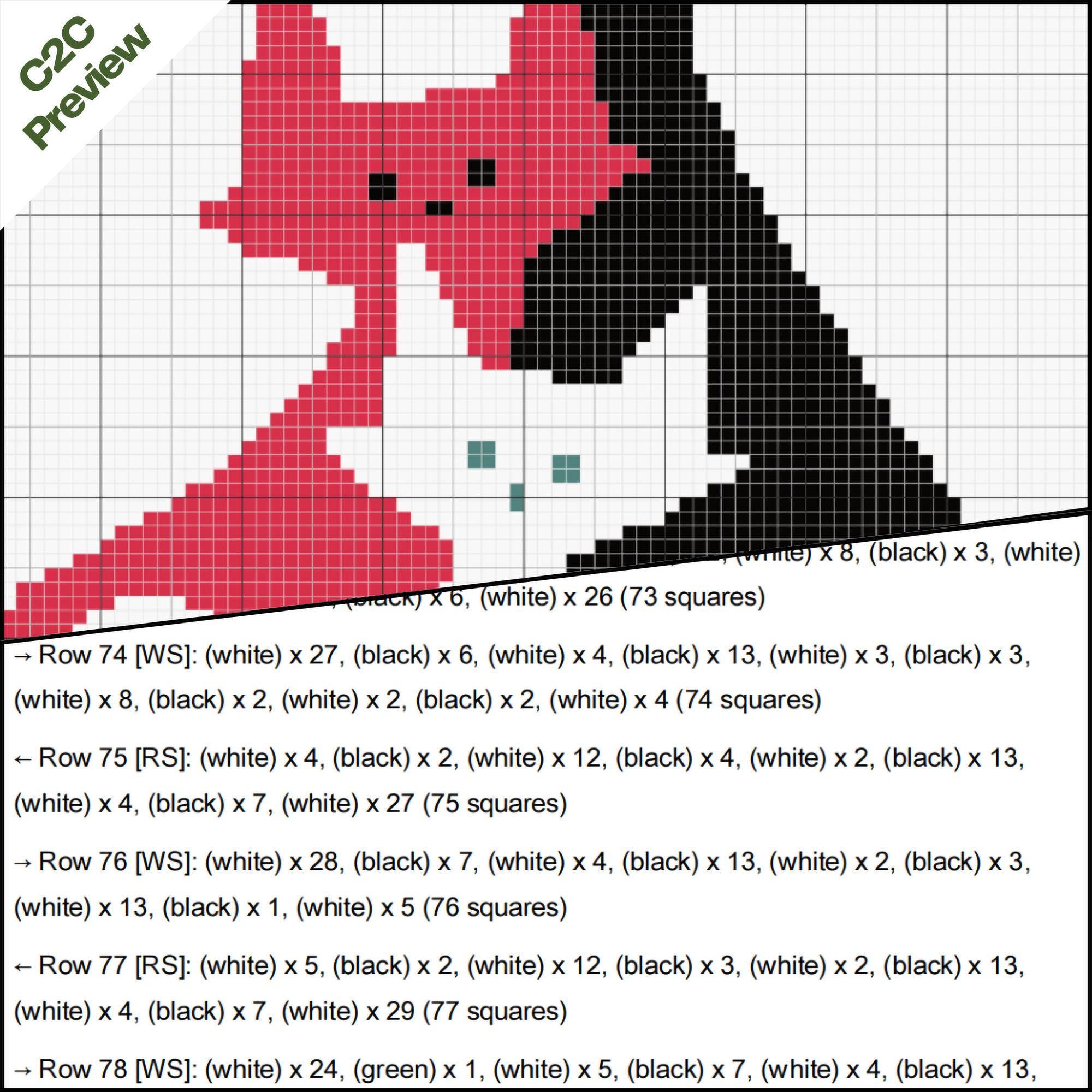 Funny Cat Graphgan: the Three Meows C2C Crochet Pattern (digital PDF ...
