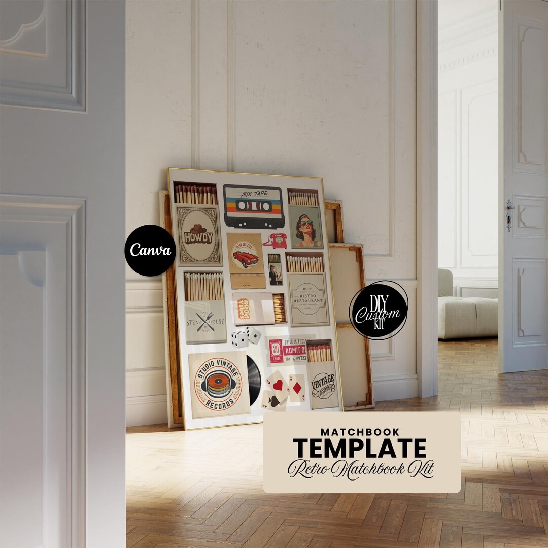 Matchbook Template Kit for Canva | DIY Matchbook Print Kit With ...