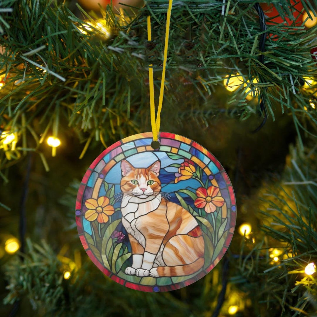 Ginger Orange Cat Ornament, Cat Lover Gift, Gift for Family, Christmas ...