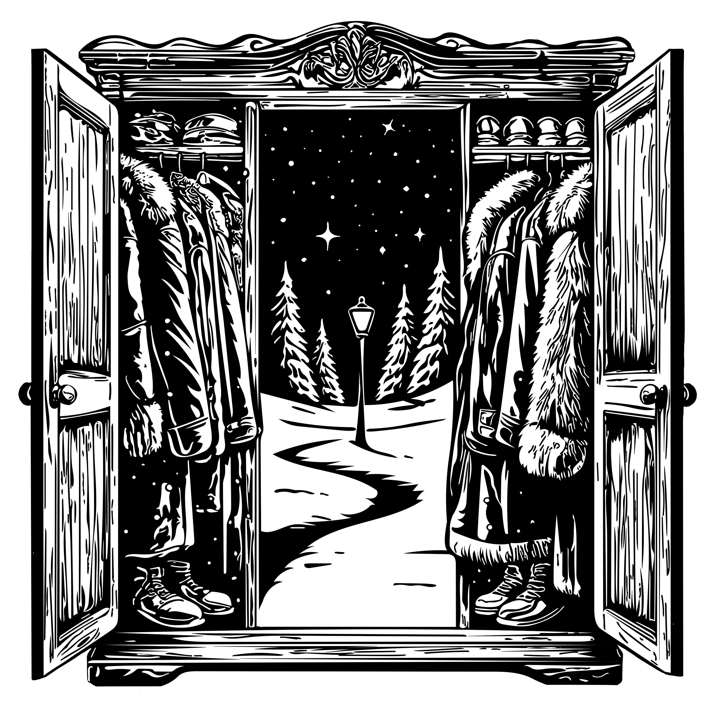 Clipart De Poste De Luz De Narnia Desenho De Esboço Uma Rua Com