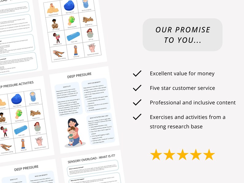 Deep Pressure Therapy Worksheets for Therapist or Counsellor Assisting ...