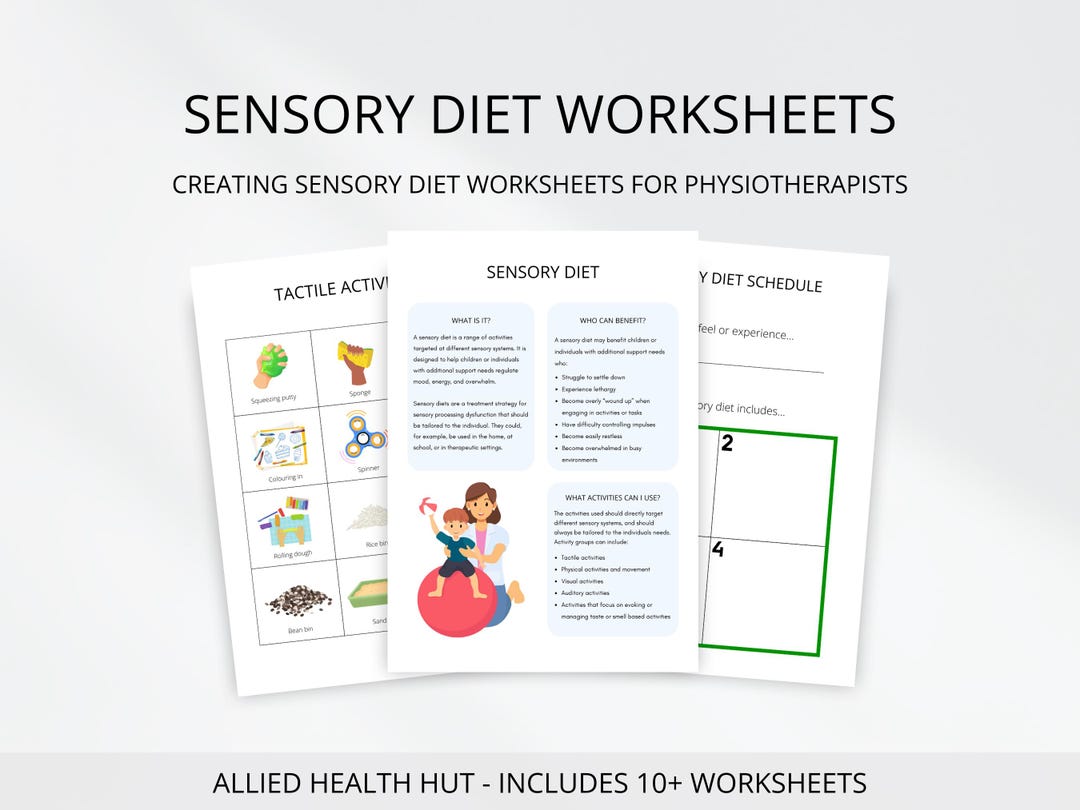 Physiotherapy Sensory Diet Worksheets and Visual Schedules, Physio ...