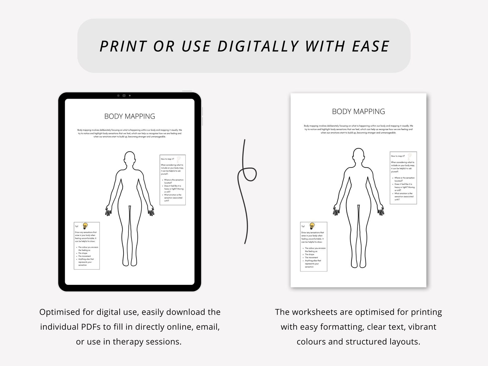 Emotional Regulation and Body Mapping Worksheets for Interoception, the ...