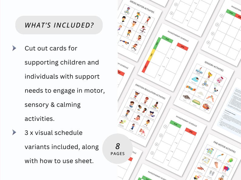 Physiotherapy Visual Schedule for Assisting Children or Disability ...