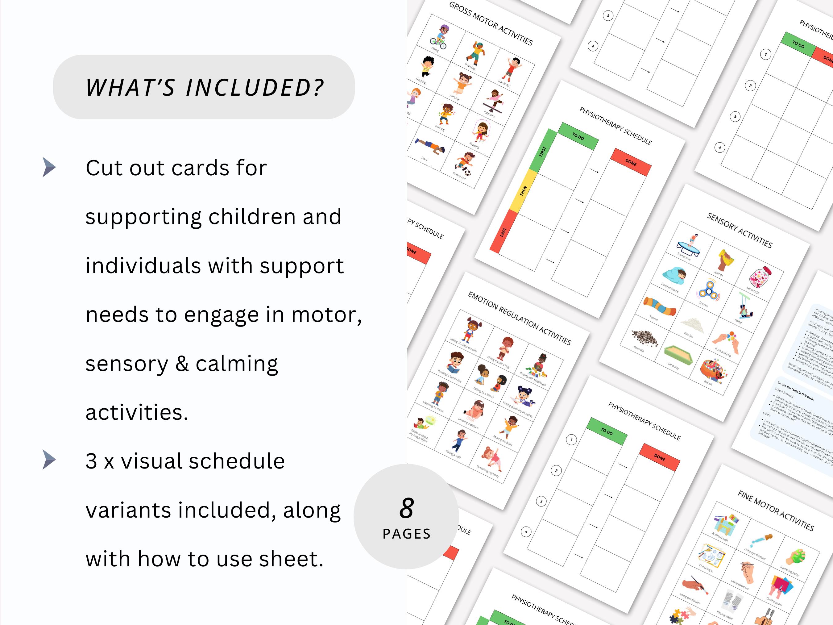 Physiotherapy Visual Schedule for Assisting Children or Disability ...