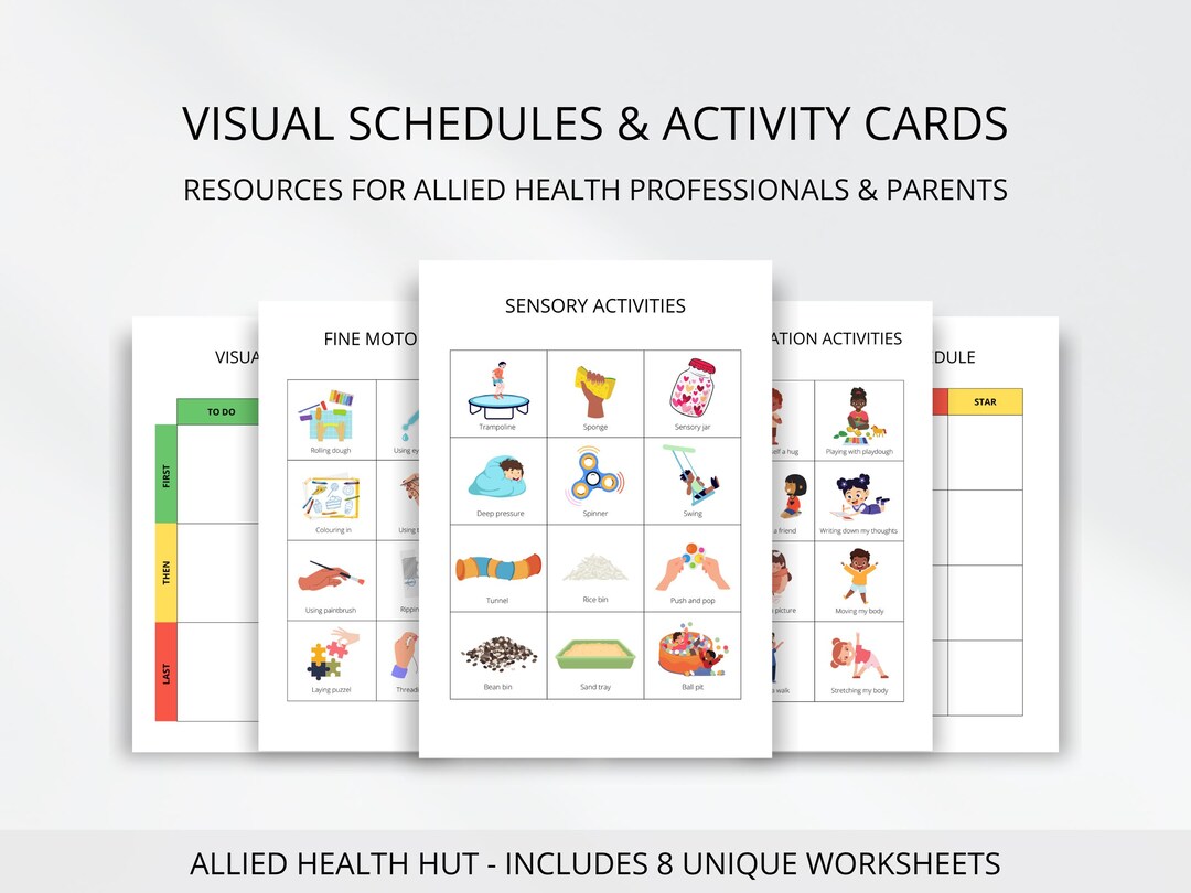 Visual Schedule and Daily Activity Cards for Kids and Disability ...