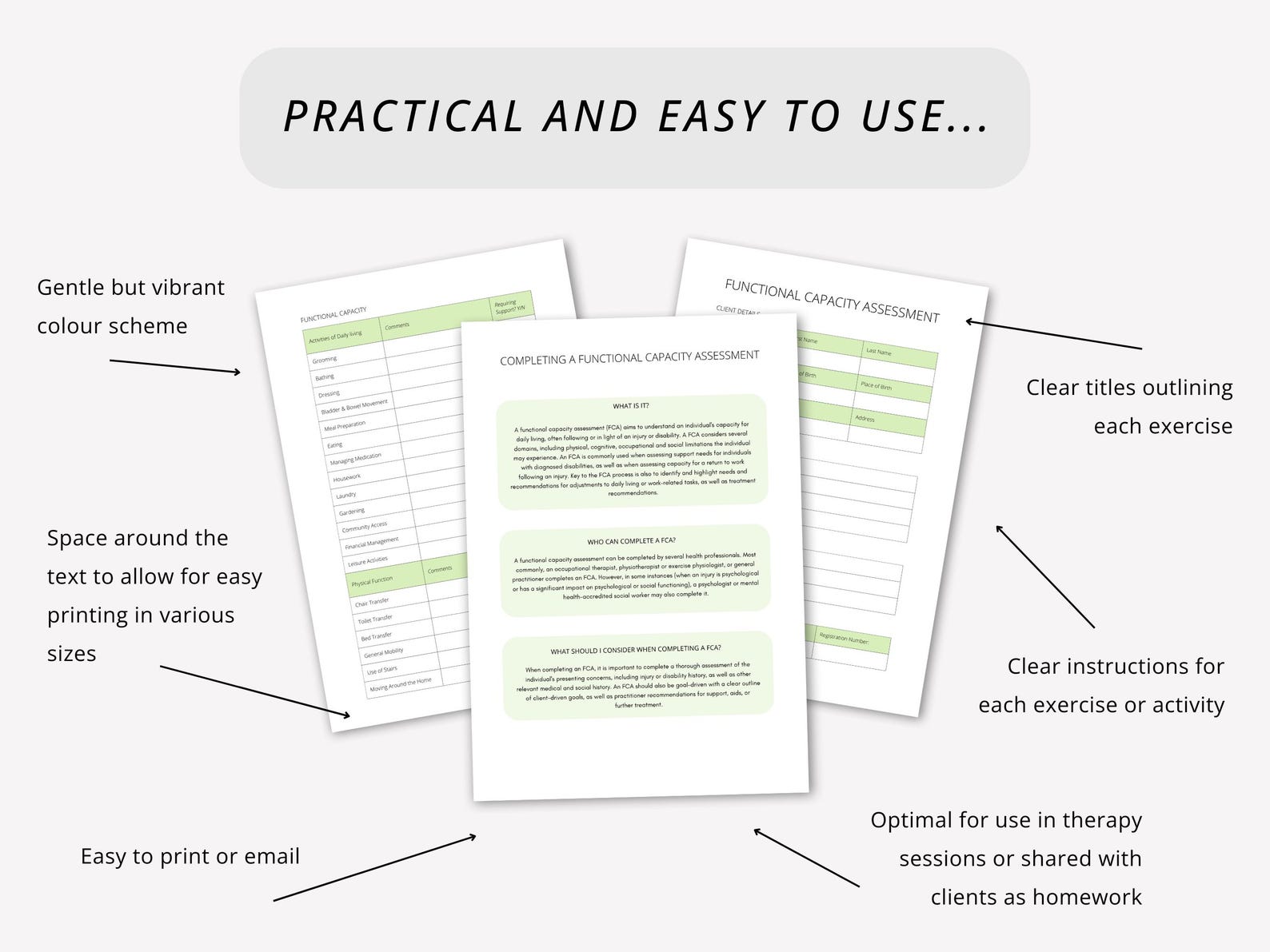 Functional Capacity Return to Work Assessment & Report Writing Template ...