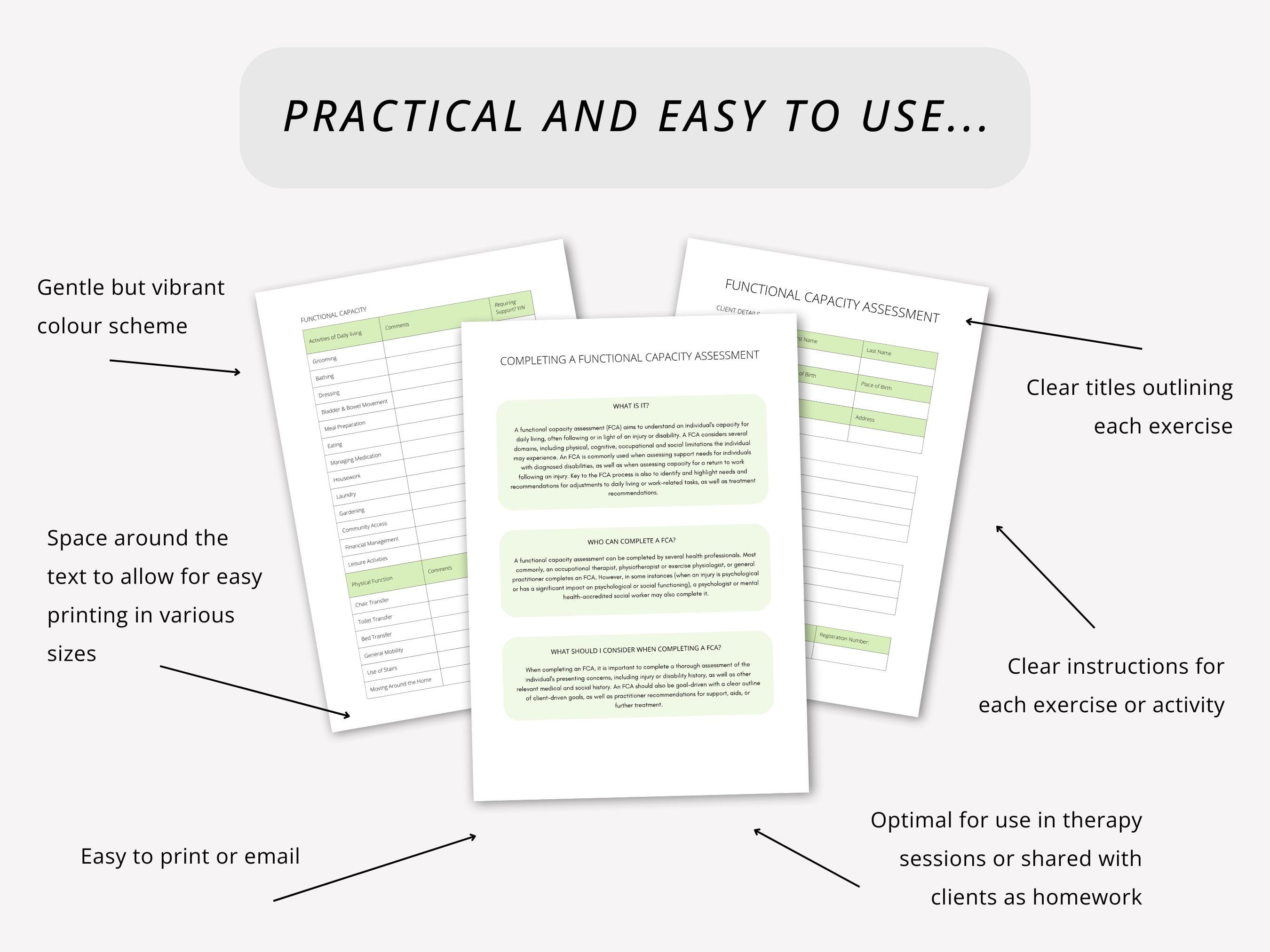Functional Capacity Return to Work Assessment & Report Writing Template ...
