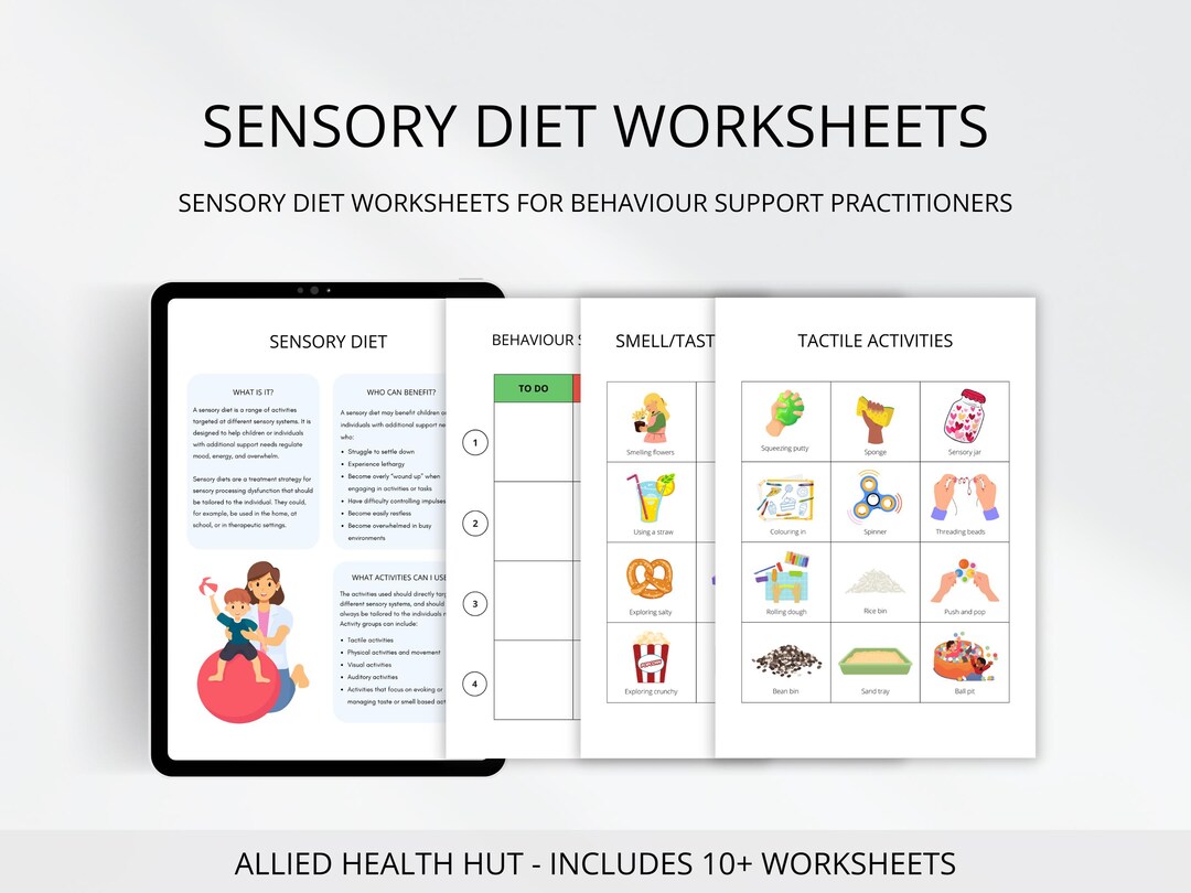 Sensory Diet Therapy Worksheets for Behaviour Support Practitioners ...