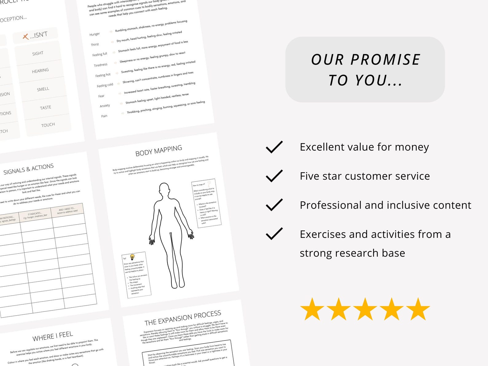 Emotional Regulation and Body Mapping Worksheets for Interoception, the ...
