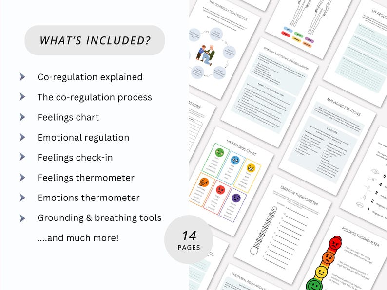 Co-regulation Therapy Worksheets for Children, Emotional Regulation for ...