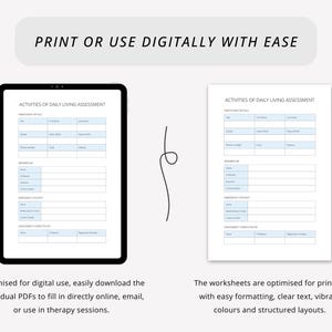 Activities of Daily Living Checklist and Assessment Template for ...