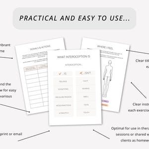 Interoception Therapy Worksheets for Improving Interoceptive Connection ...