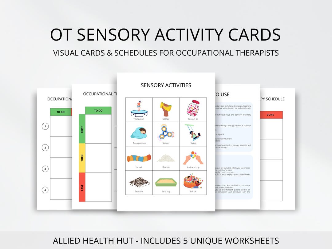 OT Toolbox Sensory Activity Visual Cards and Visual Schedules for ...