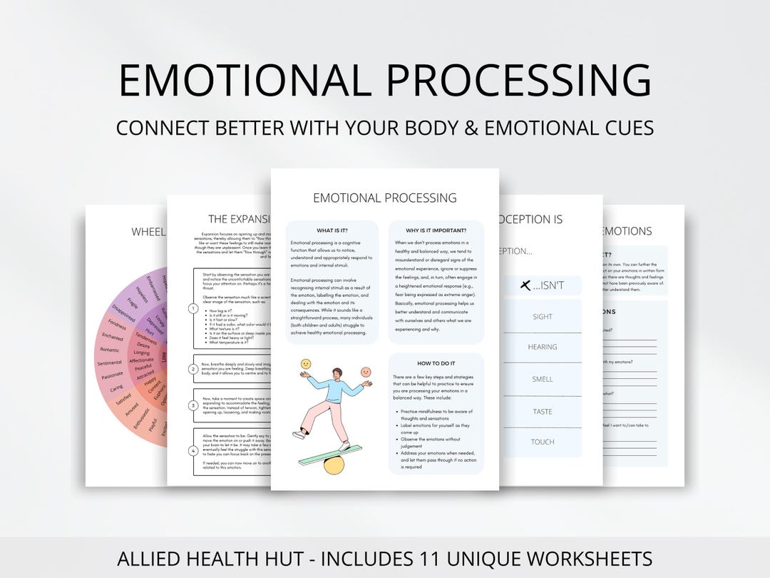 Emotional Processing Therapy Worksheets to Assist With Body Connection ...