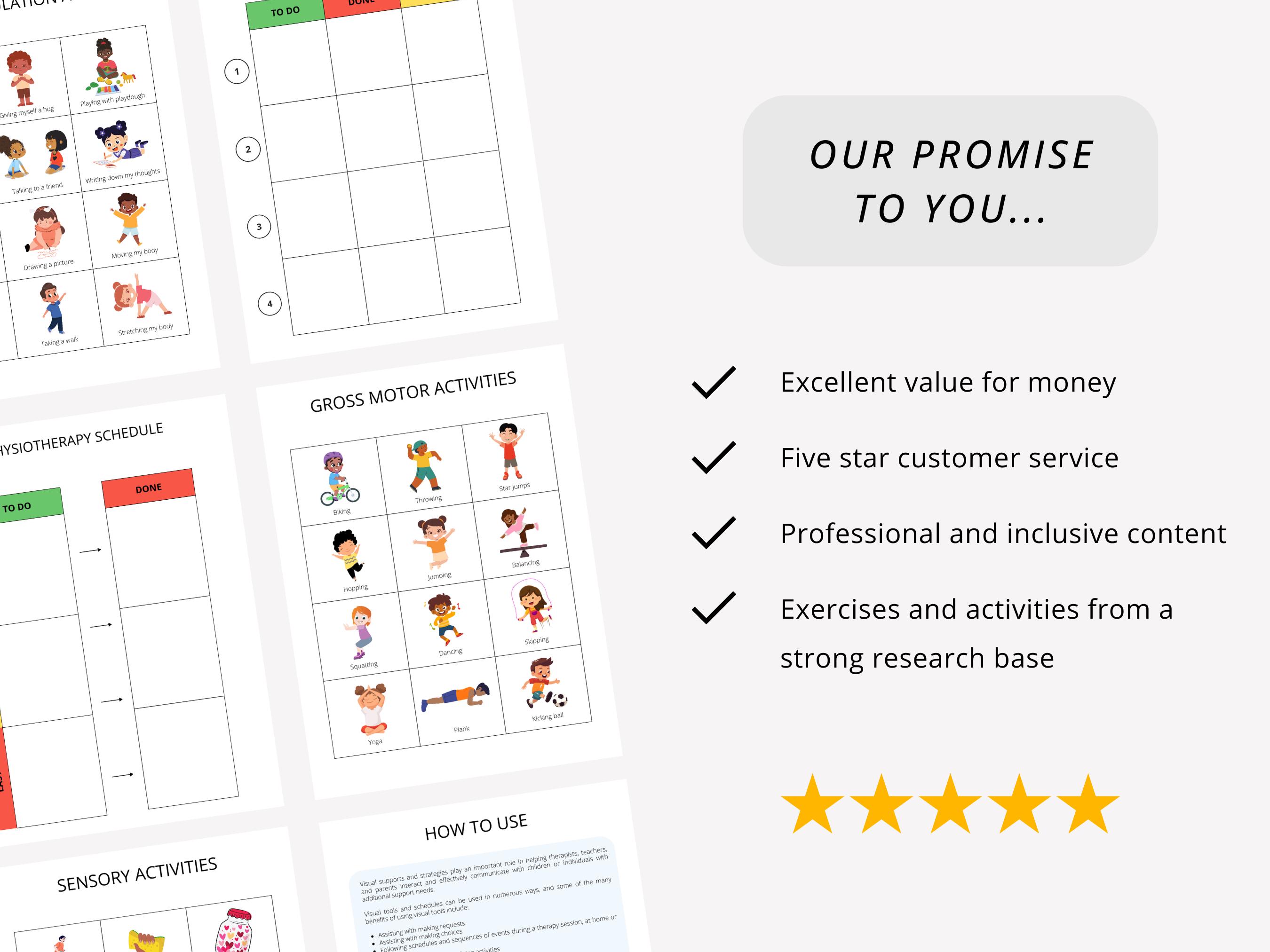 Physiotherapy Visual Schedule for Assisting Children or Disability ...
