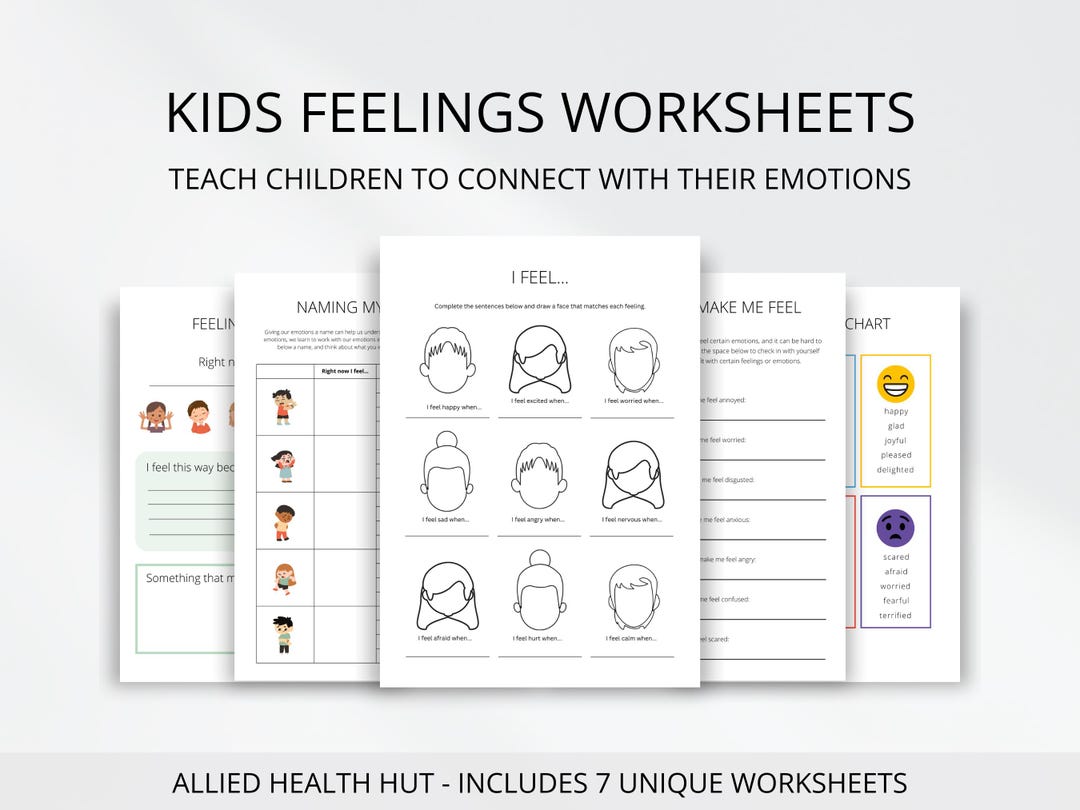 Kids Feelings Worksheets for Teaching Children to Connect With Emotions ...