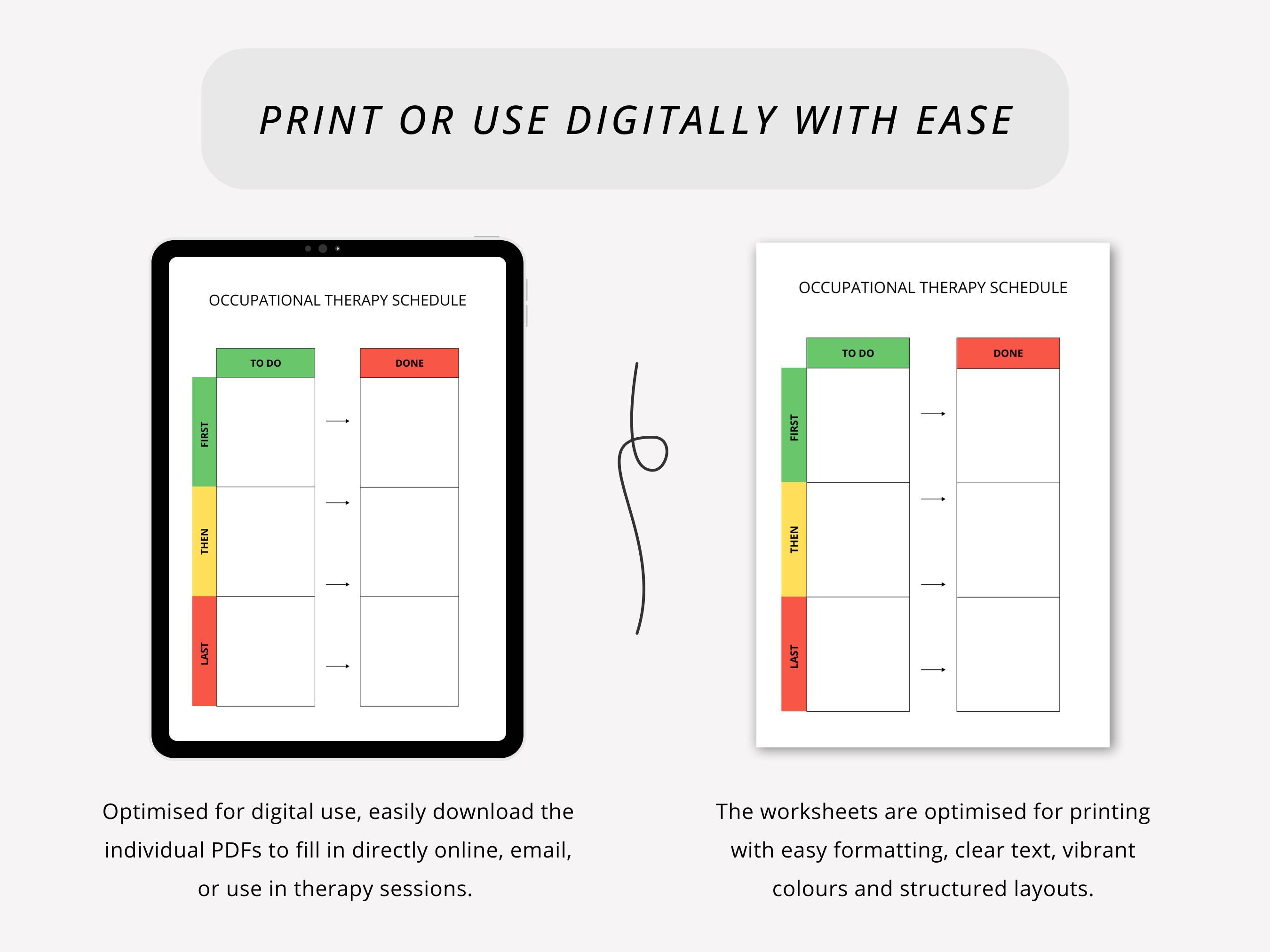 Occupational Therapy Visual Schedules and Cards for OT Assisting ...