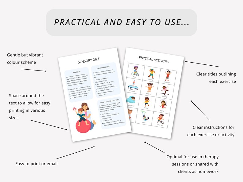 Occupational Therapy Sensory Diet Tool for Assisting Children and ...