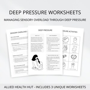 Deep Pressure Therapy Worksheets for Allied Health Professionals and ...