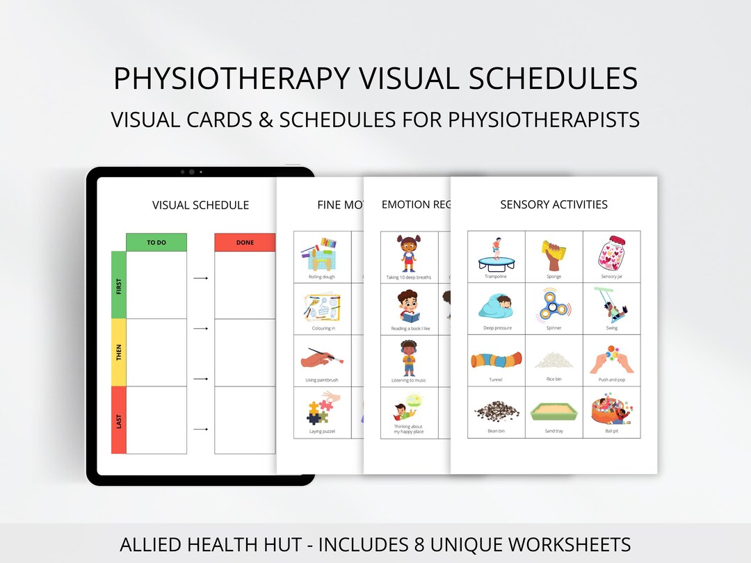 Physiotherapy Visual Schedule for Assisting Children or Disability ...