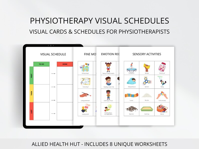 Physiotherapy Visual Schedule for Assisting Children or Disability ...