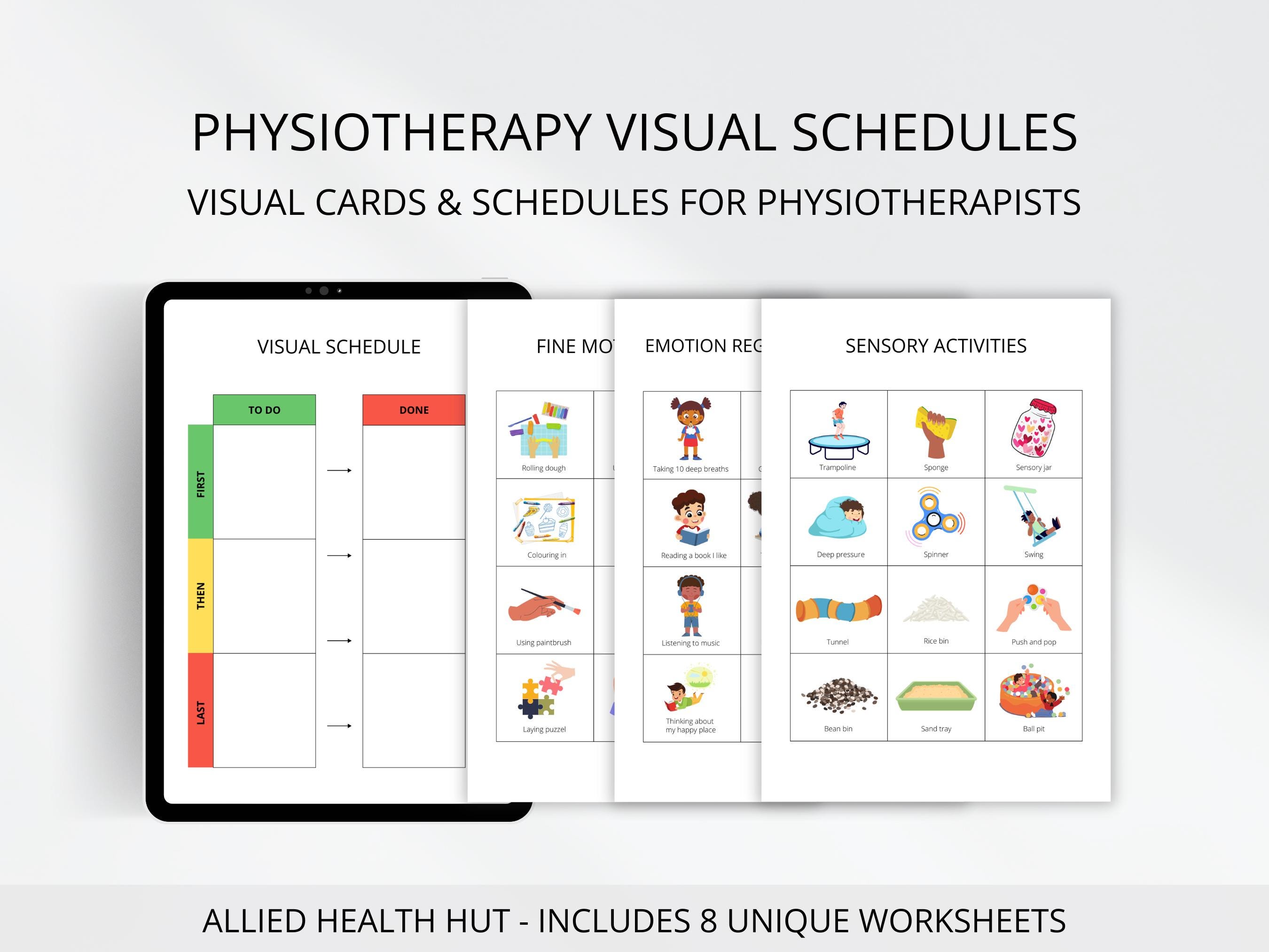 Physiotherapy Visual Schedule for Assisting Children or Disability ...