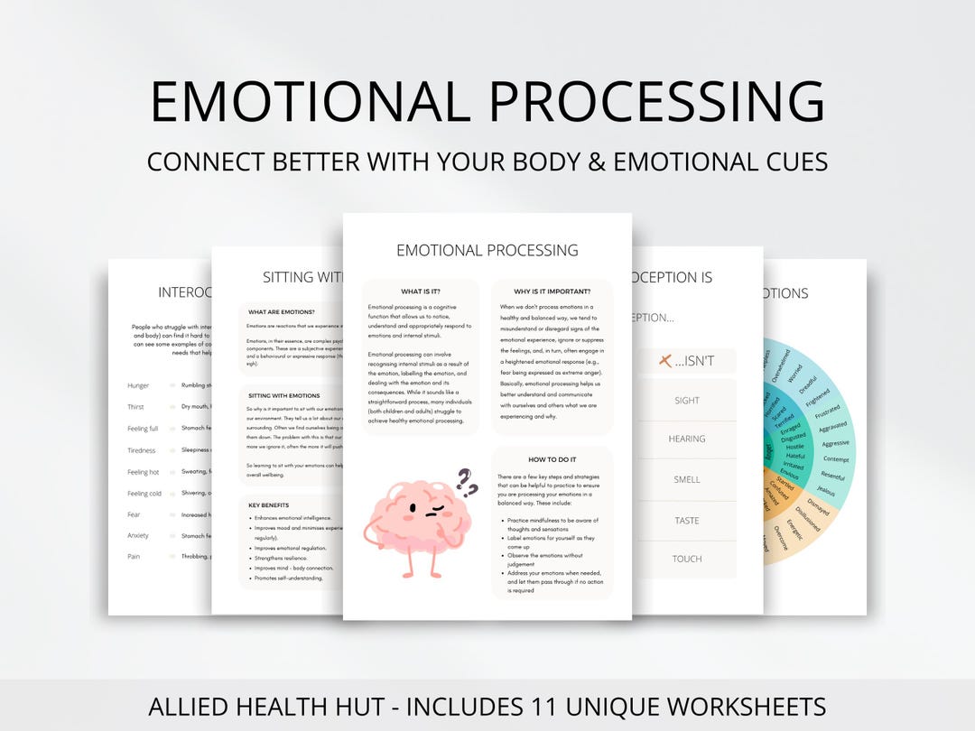 Emotional Processing Interoception Therapy Worksheets for Managing ...