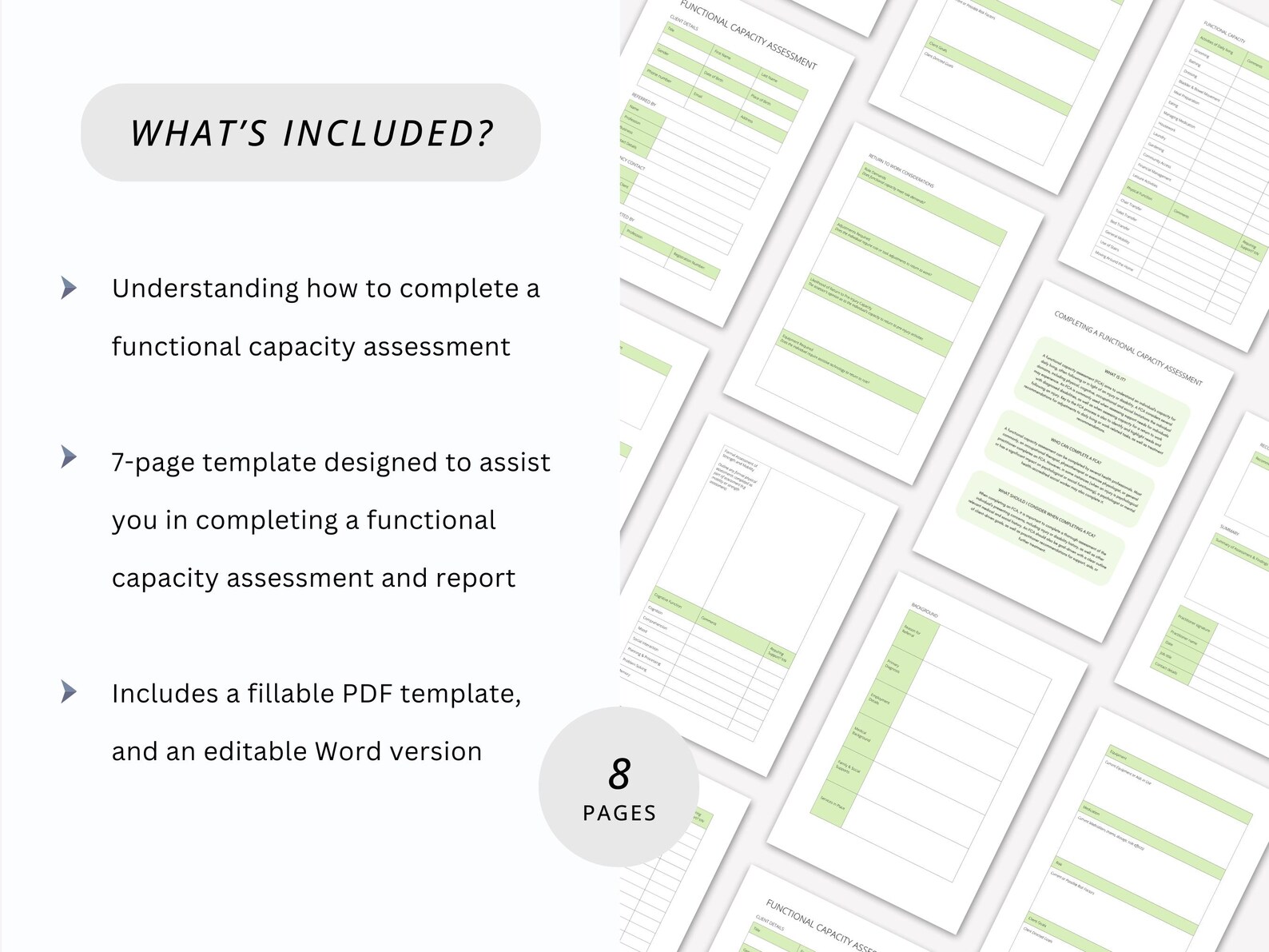 Functional Capacity Return to Work Assessment & Report Writing Template ...