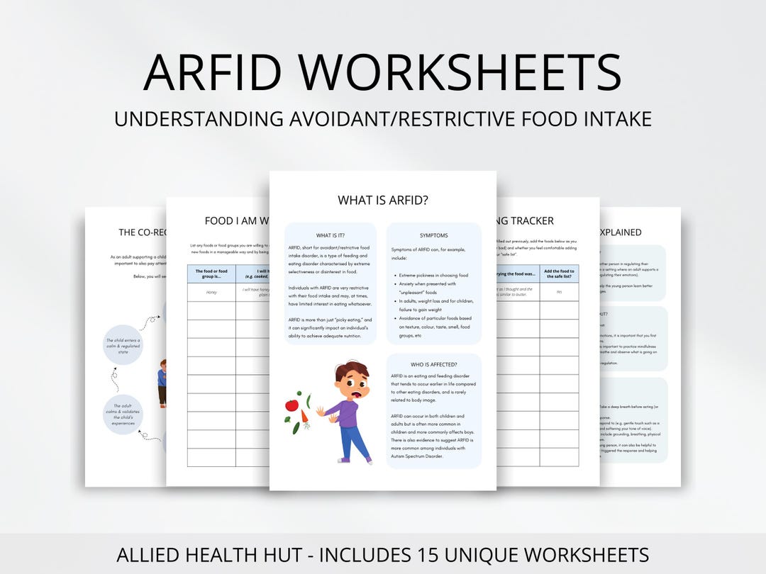 ARFID Therapy Education Worksheets, Understanding Avoidant Restrictive ...