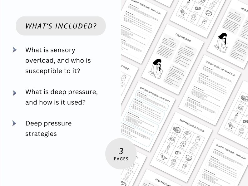 Deep Pressure Therapy Worksheets for Allied Health Professionals and ...