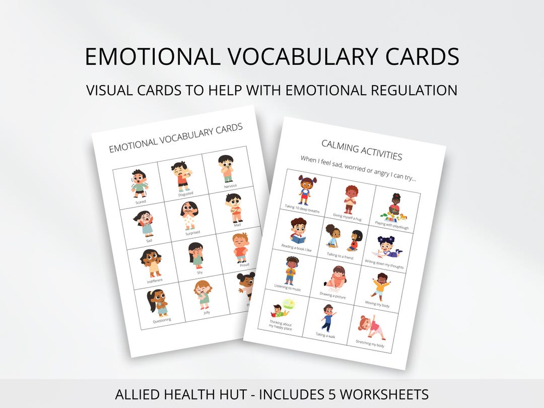 Emotional Vocabulary Cards for Children and Disability Support Work ...