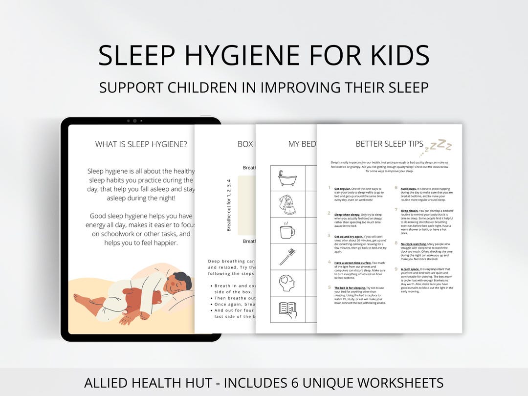Sleep Hygiene Activities and Education for Kids, Bedtime Routine for ...