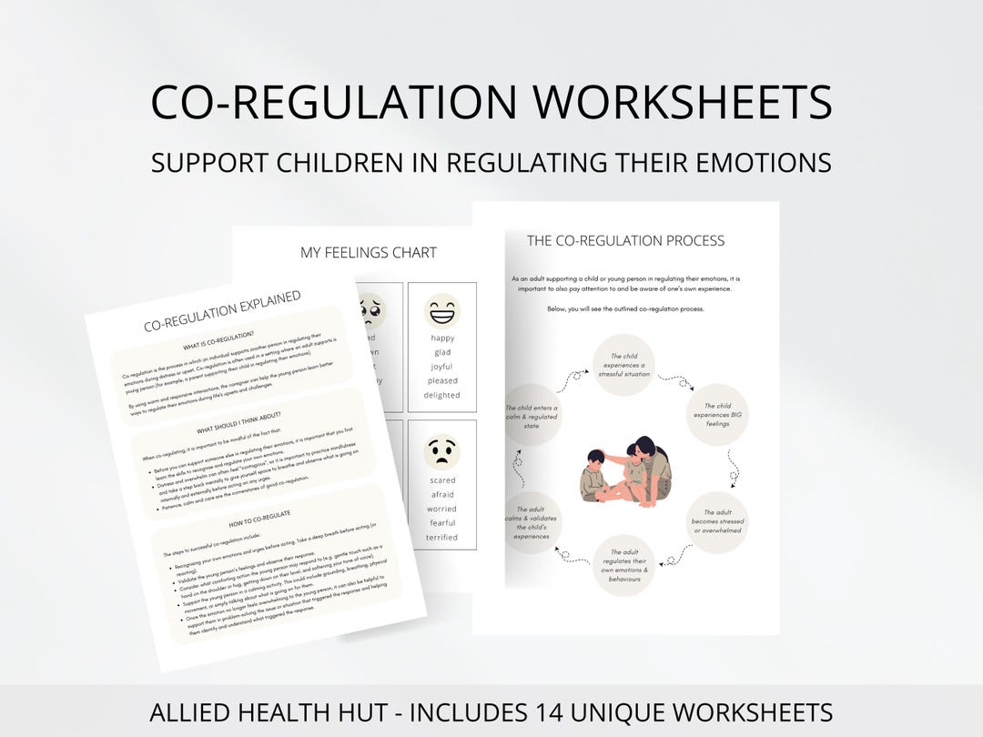 Emotional Regulation Therapy Worksheets for Kids, Building Emotions ...