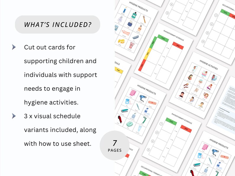 Visual Schedules and Activity Cards for Physiotherapists Assisting ...