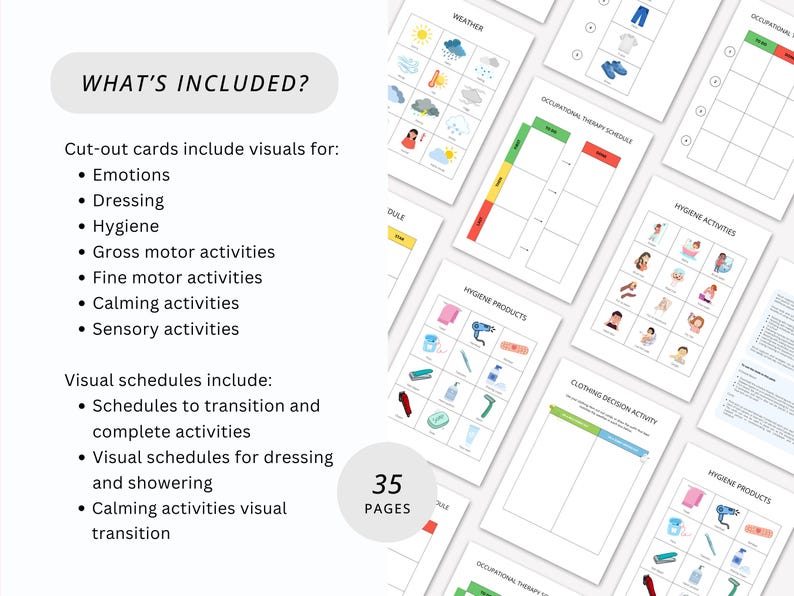 Occupational Therapy Visual Schedules and Cards for OT Assisting ...