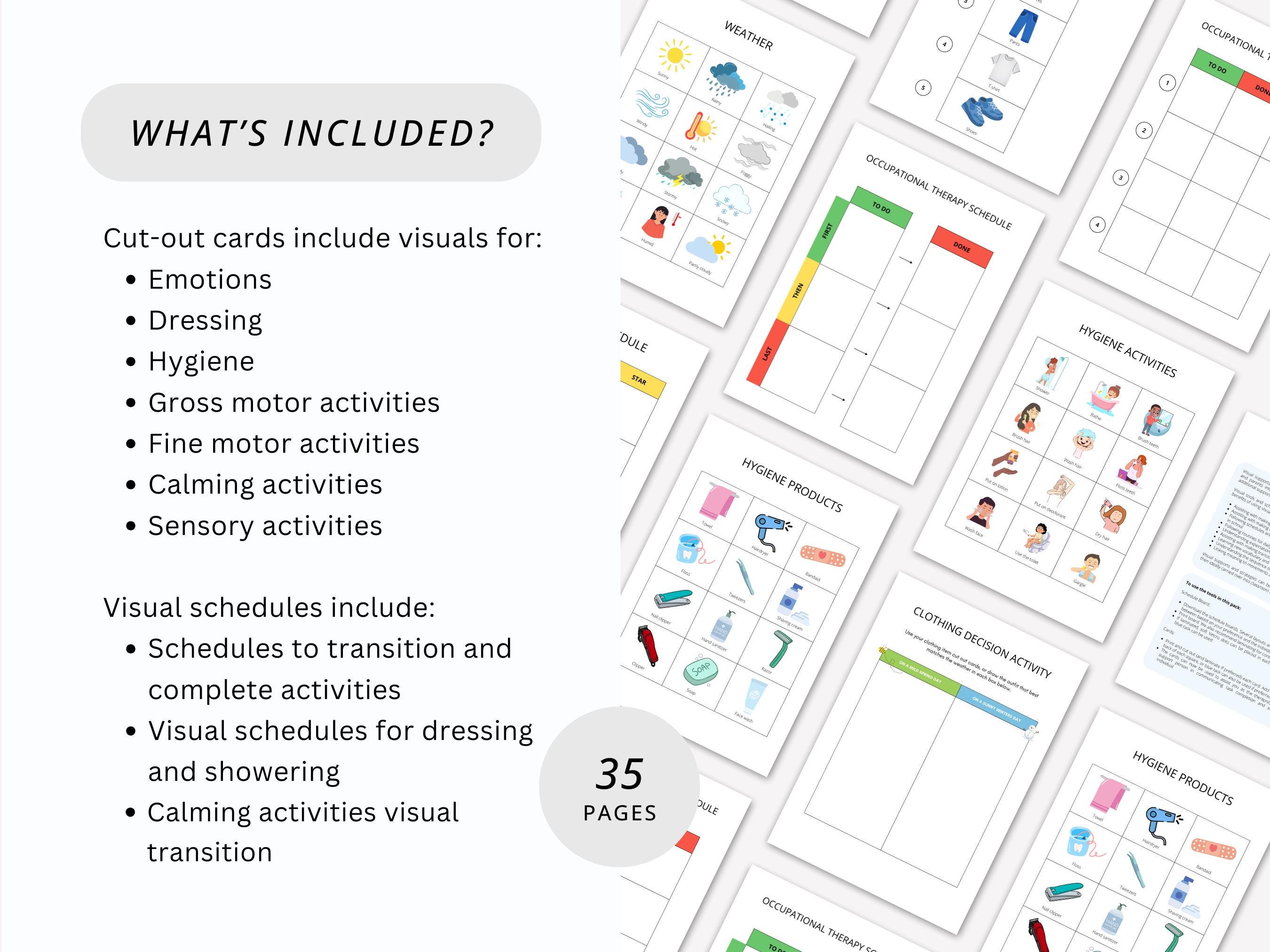 Occupational Therapy Visual Schedules and Cards for OT Assisting ...