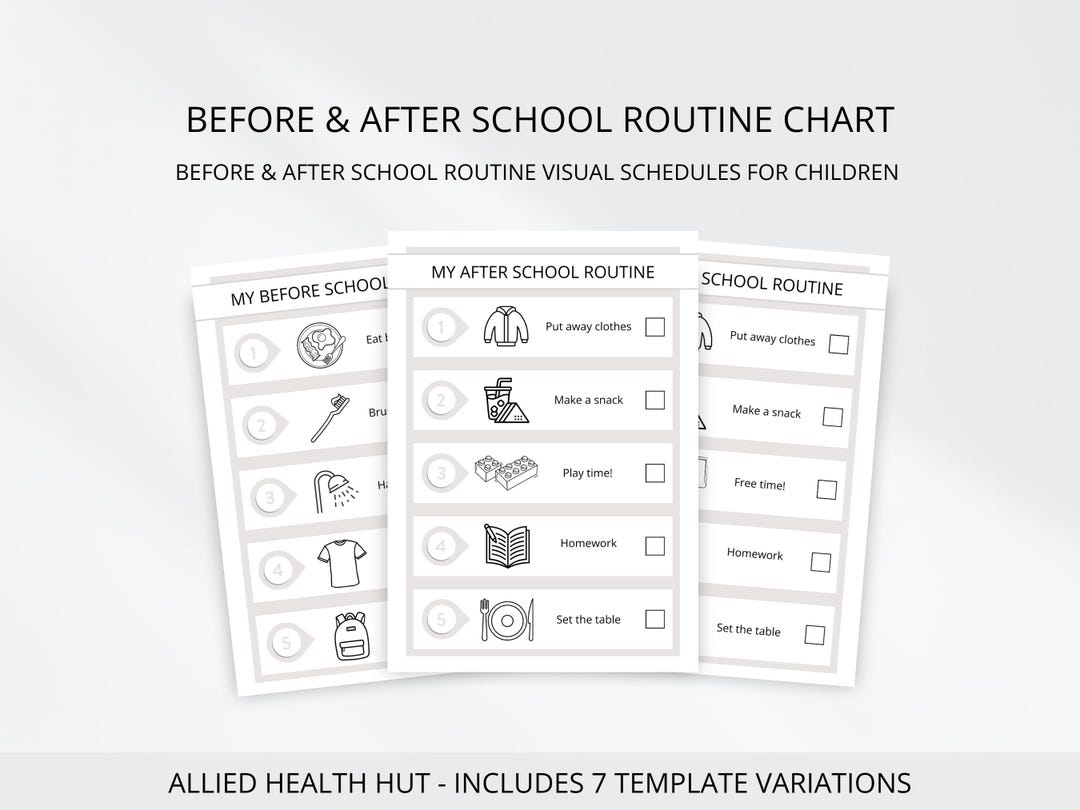 Before and After School Routine Chart, Morning Routine and Daily ...