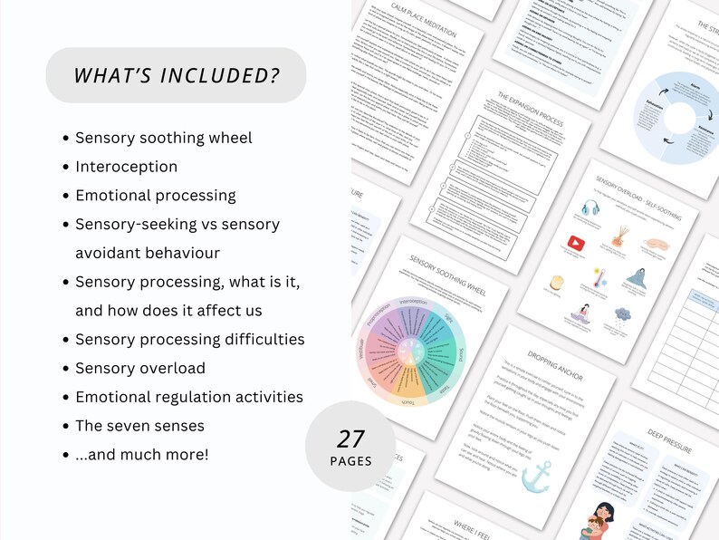 Sensory Soothing Wheel and Therapy Worksheets Bundle for Effective ...