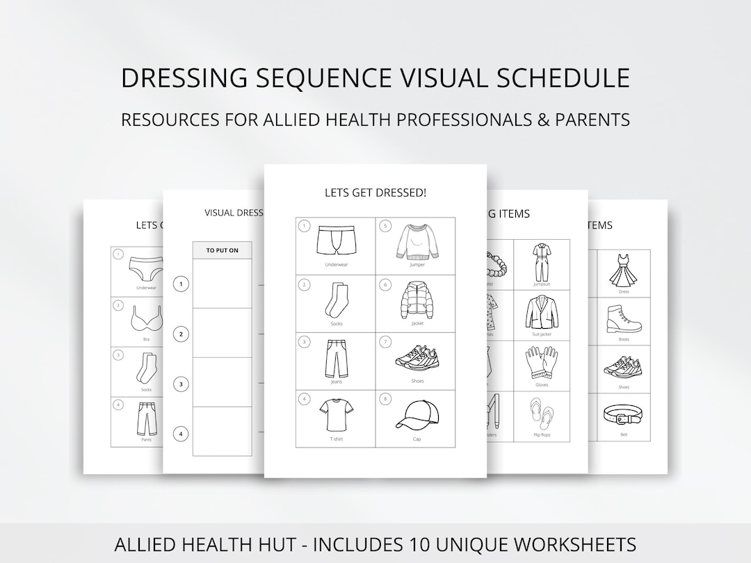 Dressing Sequence Cut-out Cards for Children & Disability Support Work ...