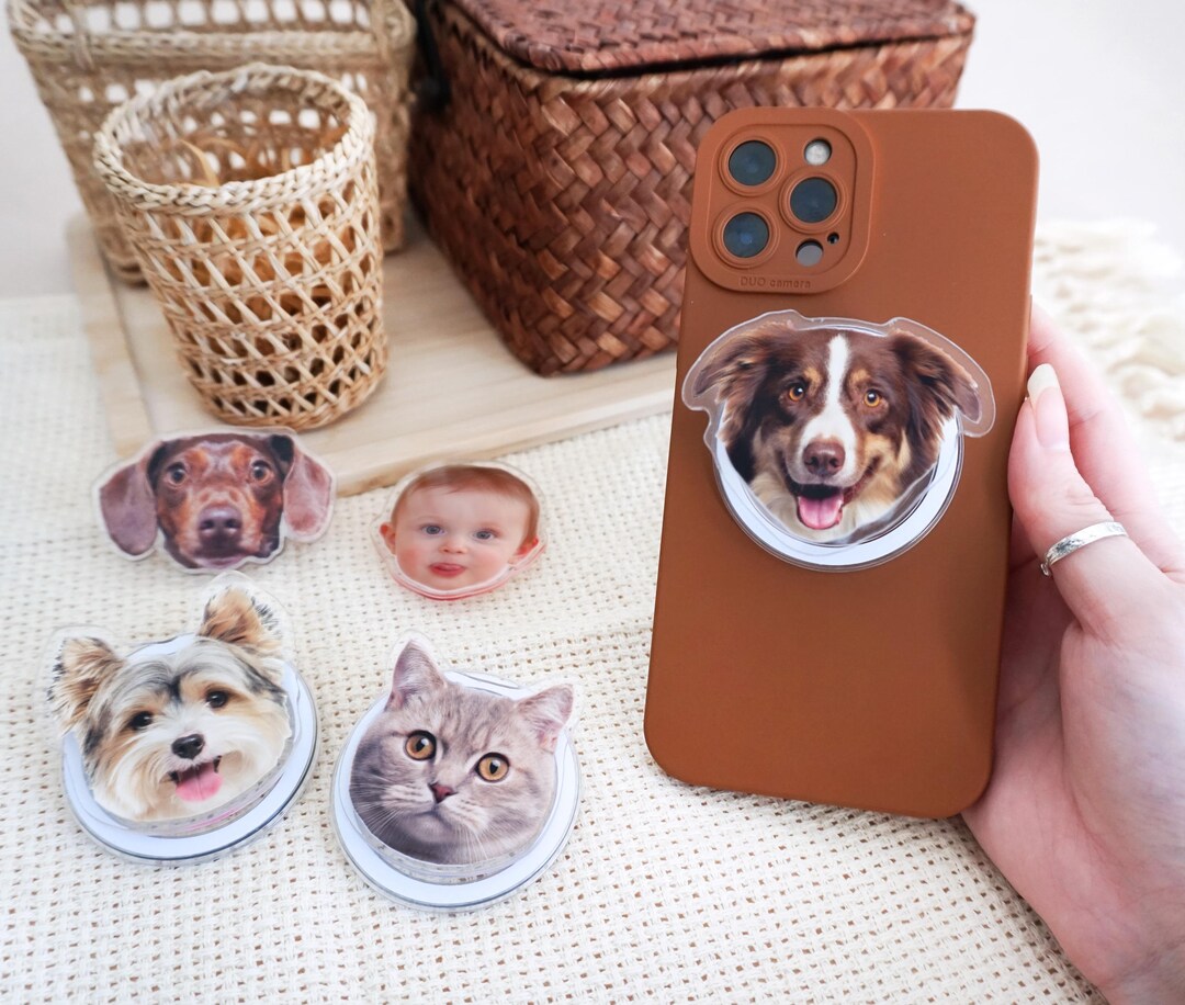 Personalized Phone&kindle Grip, Custom Magnetic Phone Grip, Pet Photo ...