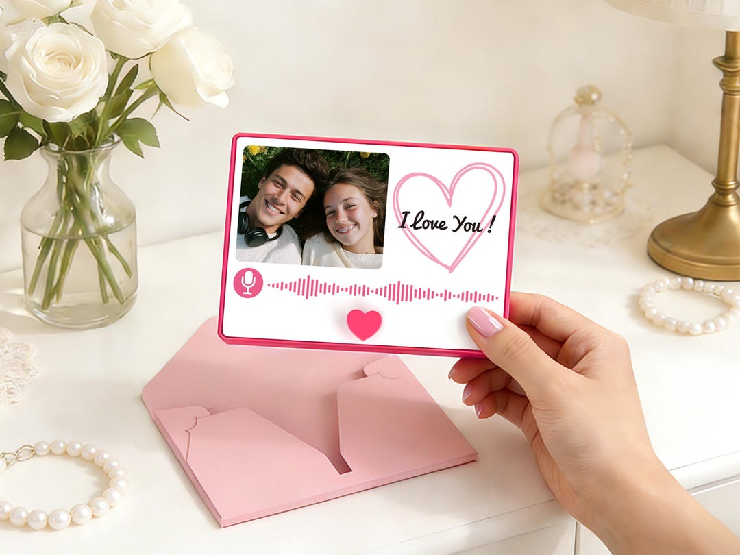 Tarjeta de audio con foto y borde personalizado: Tarjeta de memoria ...