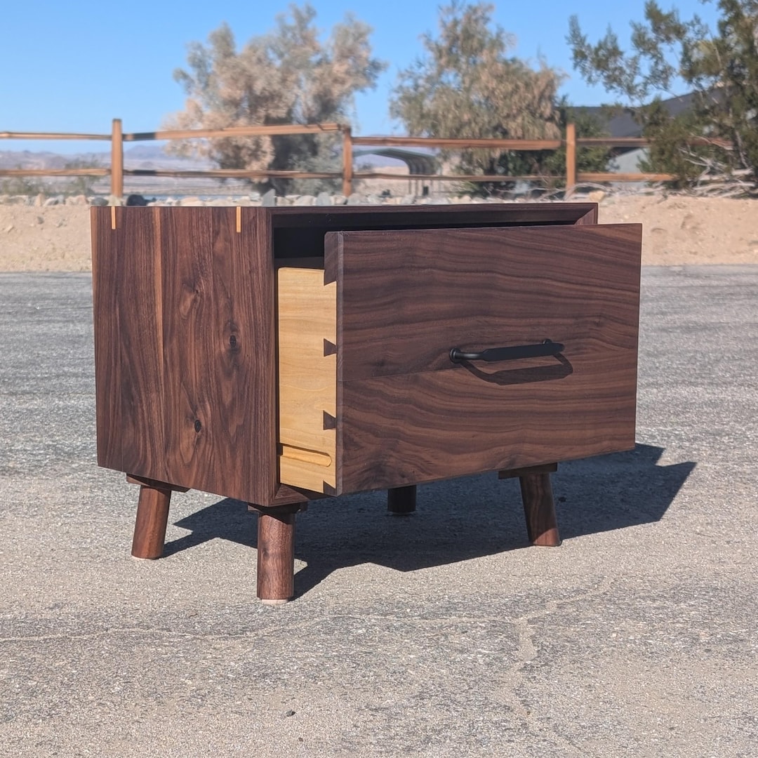 Handmade Nightstand With Drawer: Post Modern Bedside Table. Custom ...