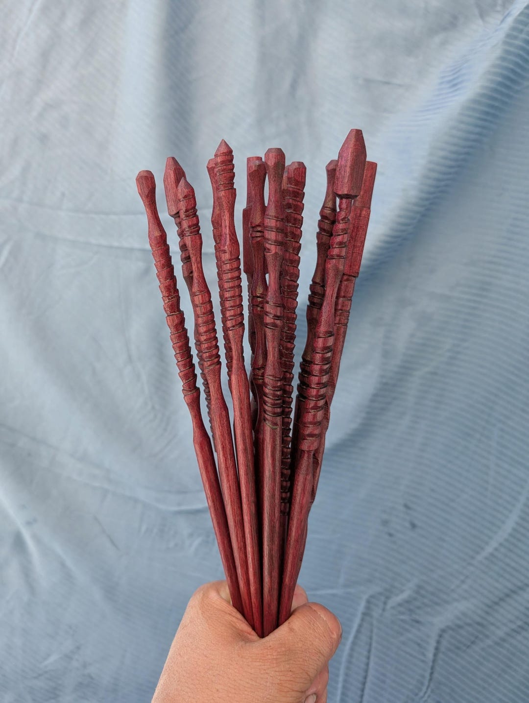 Handmade Wooden Chopsticks, 9" Purple Heart Wood Chop Sticks, Korean ...