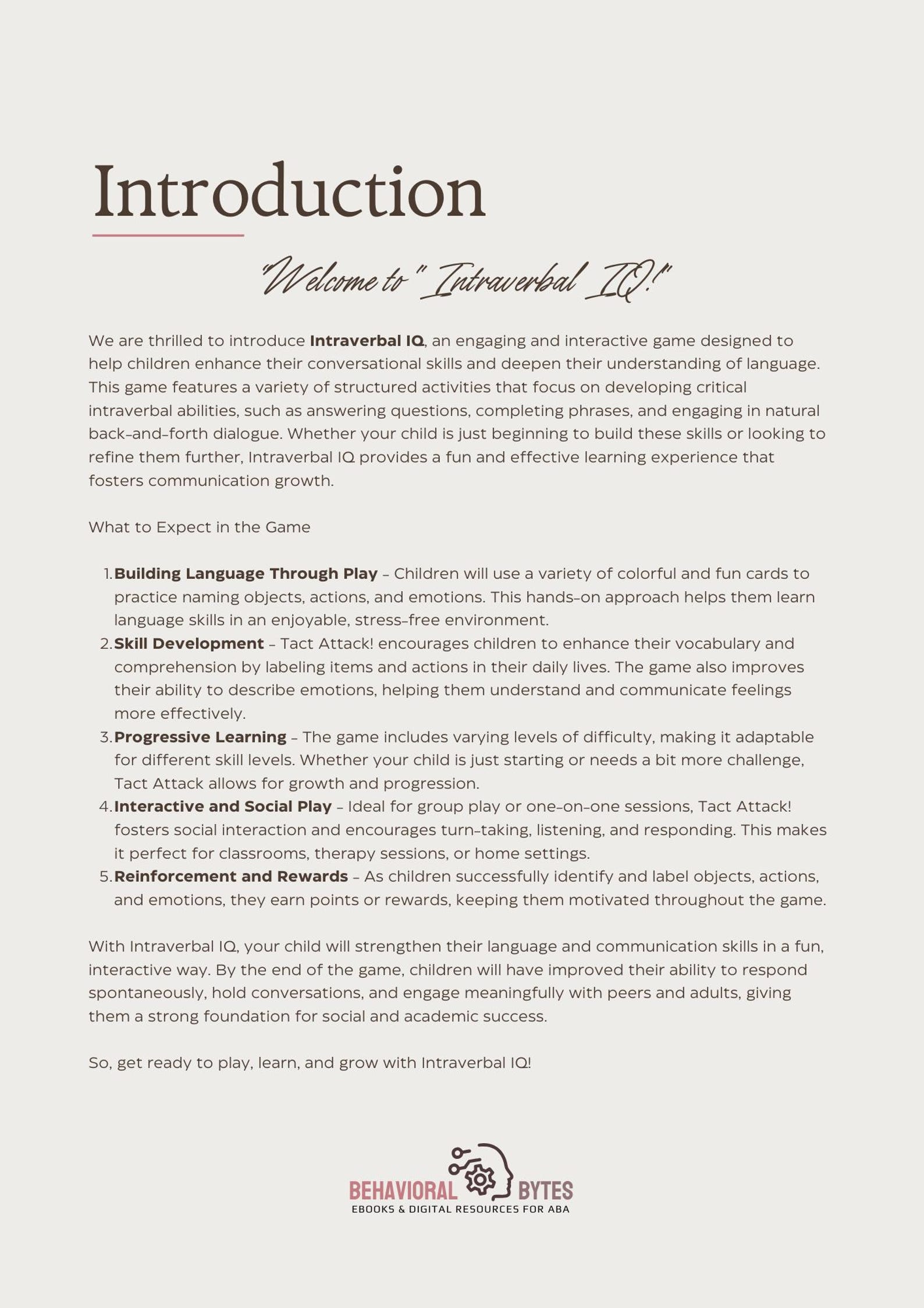 Intraverbal IQ (aligned With ABLLS -R, Section D) - Etsy