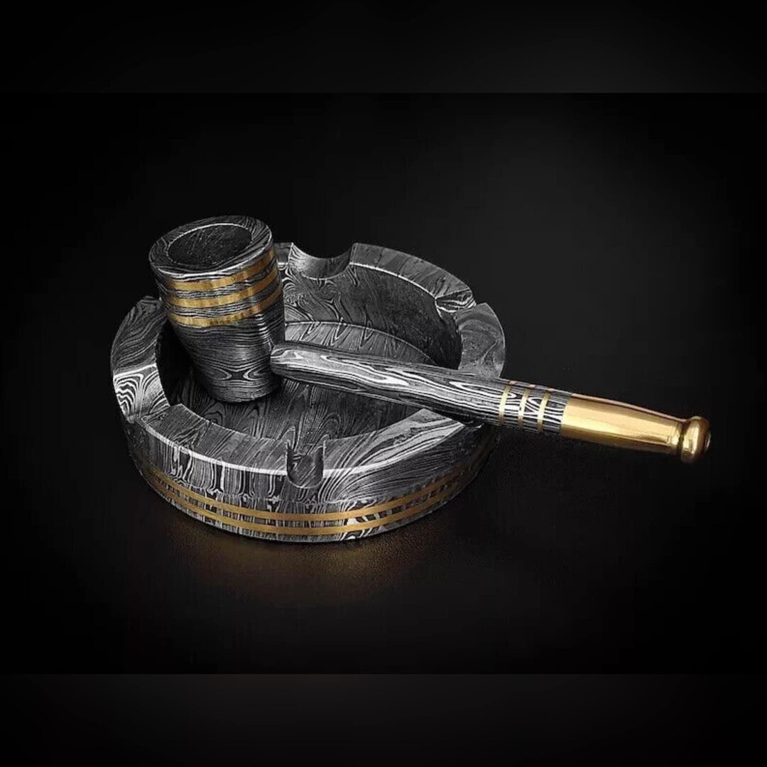 Personalized Damascus Smoking Pipe | Stylish Brass Metal Pipe With Mesh ...