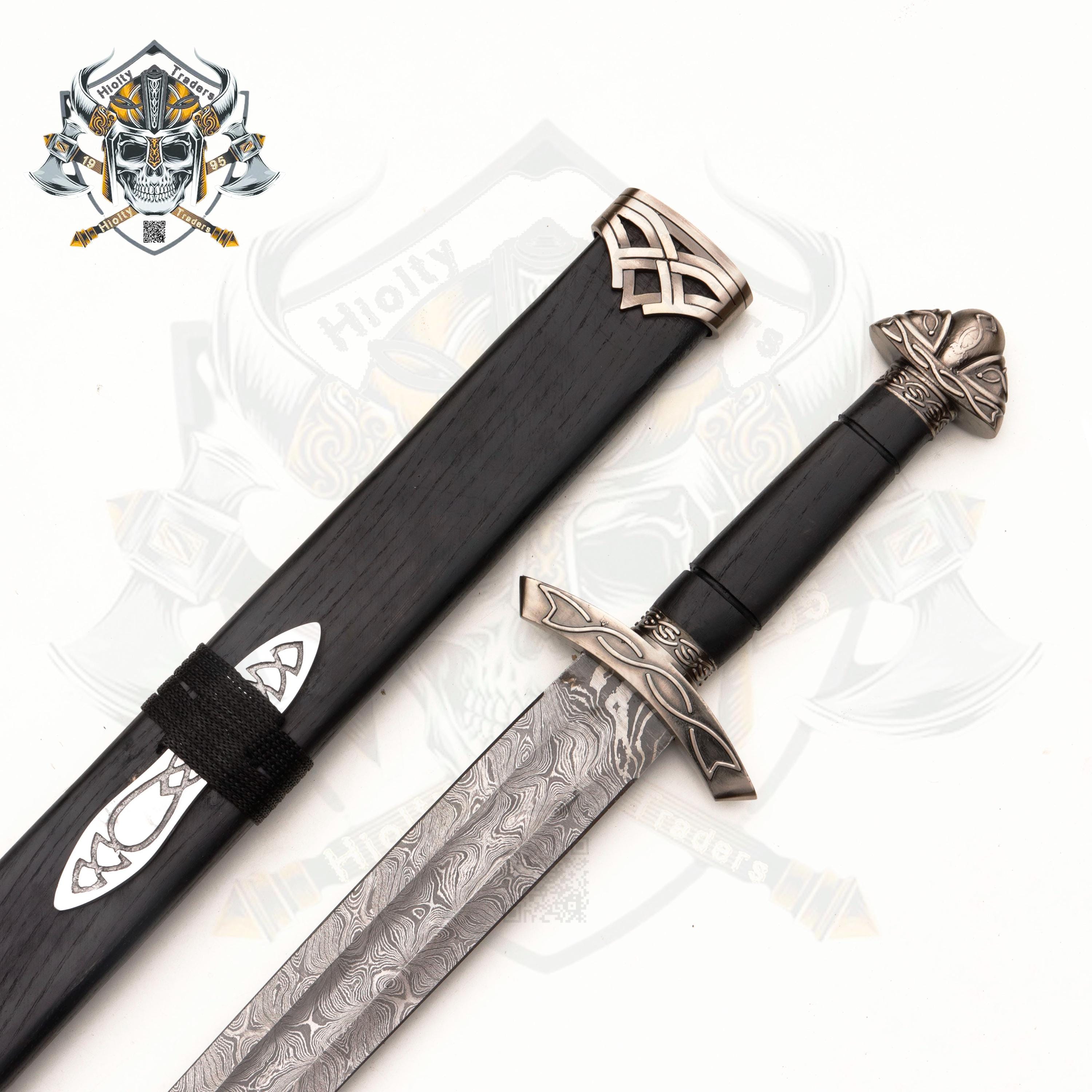 Hand Forged Damascus Steel Viking Sword Sharp Replica, Medieval Sword ...